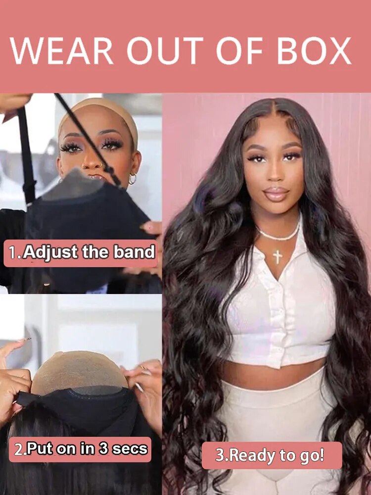 Body Wave 13x4 360 HD Lace Frontal Wigs Pre Cut 7X5 Glueless Wig Human ...