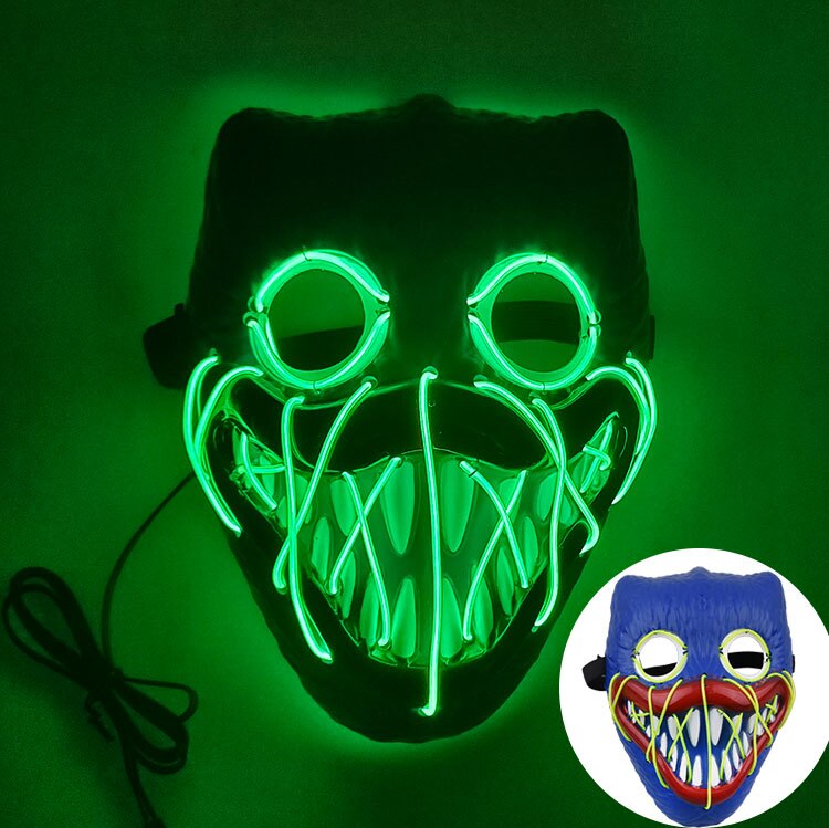 2022 New LED Mask Sausage Mouth Monster Plastic Mask Halloween Night G ...